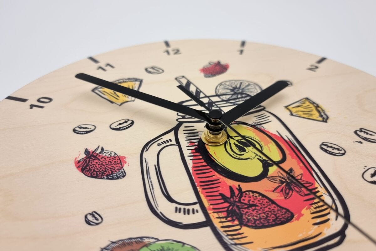 Sieninis laikrodis su Piešiniu Virtuvei